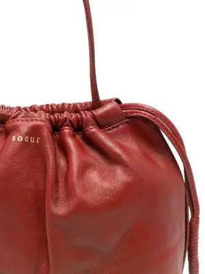 Soeur Suzette Drawstring Leather Shoulder Bag