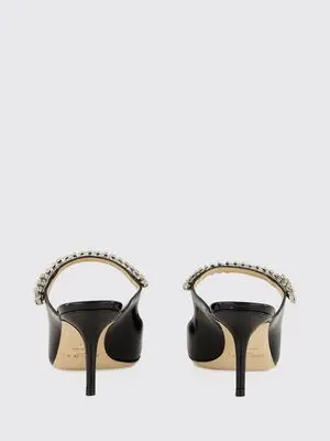 JIMMY CHOO Bing Patent Leather Mules With Crystals And Stiletto Heel