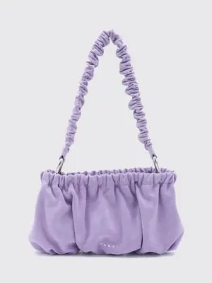 Marni Ruched Synthetic Suede Shoulder Bag - Pink