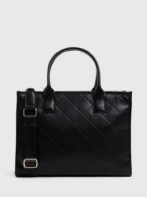 TWINSET Quilted Synthetic Leather Handbag With Tone-on-tone Lettering Logo