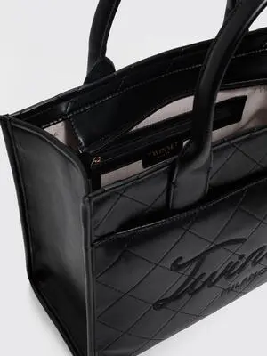 TWINSET Quilted Synthetic Leather Handbag With Tone-on-tone Lettering Logo