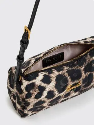 TWINSET Animal Print Mini Shoulder Bag With Metallic Logo