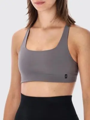 On Cropped Technical Fabric Sports Top With Criss-cross Straps