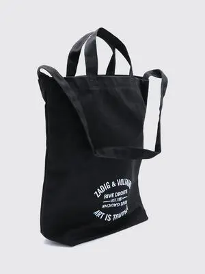 Zadig&Voltaire Cotton Tote Bag With Contrasting Logo And Double Handle