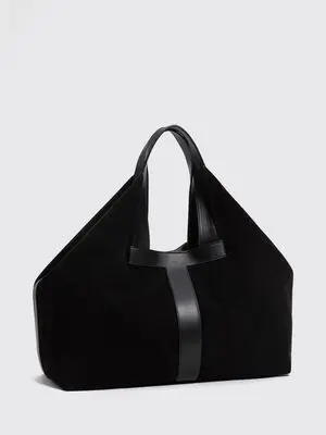 TWINSET Large Leather And Suede Hobo Bag With Double Handle