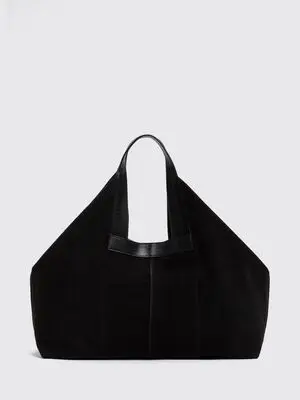TWINSET Large Leather And Suede Hobo Bag With Double Handle