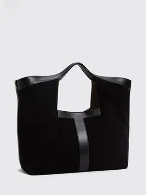 TWINSET Large Leather And Suede Hobo Bag With Double Handle