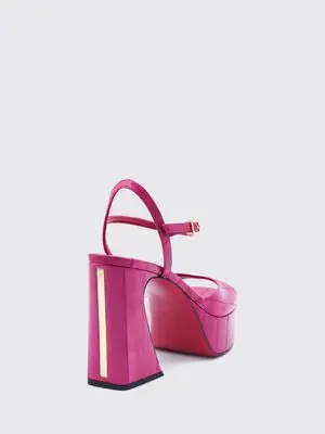 Fendi Arco Leather Platform Sandals With High Heel