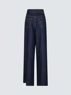Zimmermann High-waisted Wide-leg Denim Jeans With Adjustable Waist Belt