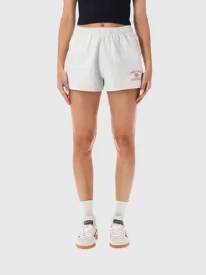 Sporty & Rich Cotton Shorts With Elasticated Waistband And Contrast Logo