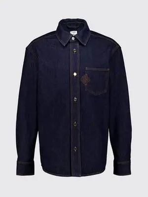 Casablanca Cotton Denim Shirt With Patch Pockets And French Collar
