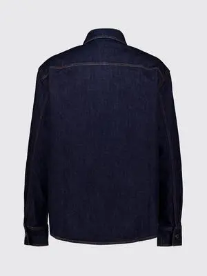 Casablanca Cotton Denim Shirt With Patch Pockets And French Collar