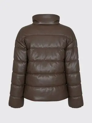 Max Mara Short Padded Faux Leather Jacket With High Neck