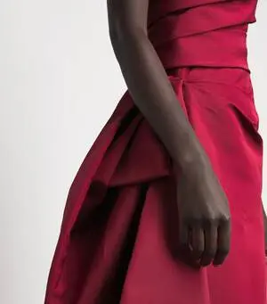 Monique Lhuillier Draped Asymmetric-neck Gown