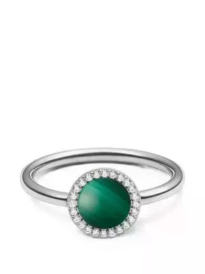 DANIEL WELLINGTON Audrey Malachite Crystal-embellished Ring - Silver