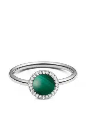 DANIEL WELLINGTON Audrey Malachite Crystal-embellished Ring - Silver