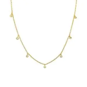 NAZZAR Bezel Drop Beaded Necklace - Gold