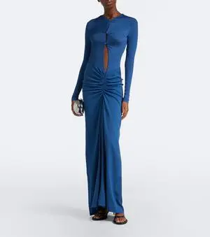 Christopher Esber Open Twist Cutout Ruched Jersey Maxi Dress