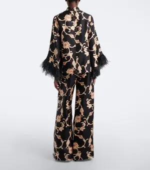 La DoubleJ Buttercup Printed Silk Palazzo Pants