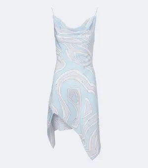 Emilio Pucci Labirinto Silk Crepe De Chine Minidress - Blue