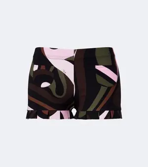 Emilio Pucci Marmo Ruffled Jersey Shorts - Multicoloured