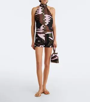 Emilio Pucci Marmo Ruffled Jersey Shorts