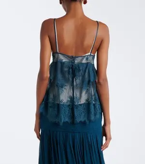 JACQUES WEI Ruffled Lace Camisole
