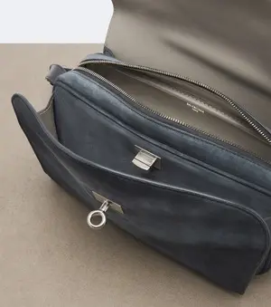 Balenciaga Le 7 Medium Suede Shoulder Bag
