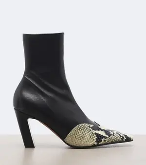 Khaite Nevada Leather Ankle Boots