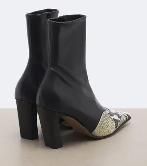 Khaite Nevada Leather Ankle Boots