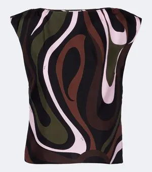 Emilio Pucci Marmo Silk Twill Top - Multicoloured