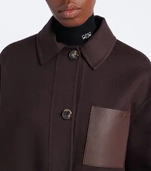 Loewe Leather-trimmed Wool And Cashmere Jacket