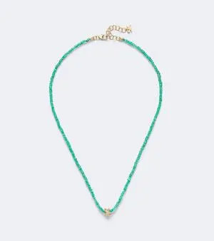 SUZANNE KALAN Infinite 18kt Beaded Necklace With Emeralds And Diamonds