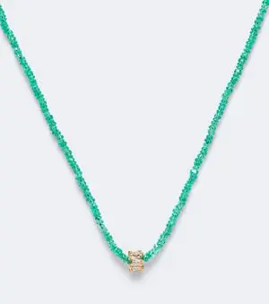 SUZANNE KALAN Infinite 18kt Beaded Necklace With Emeralds And Diamonds