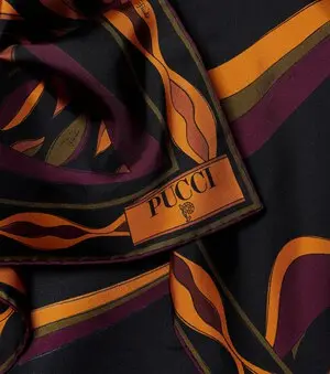 Emilio Pucci Fiamme And Nawaho Silk Twill Scarf - Multicoloured