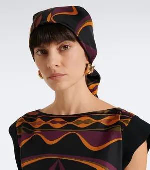 Emilio Pucci Fiamme And Nawaho Silk Twill Scarf - Multicoloured