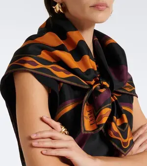 Emilio Pucci Fiamme And Nawaho Silk Twill Scarf - Multicoloured