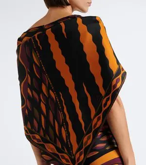 Emilio Pucci Fiamme And Nawaho Silk Twill Scarf - Multicoloured