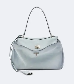 Balenciaga Rodeo Medium Suede Shoulder Bag - Blue