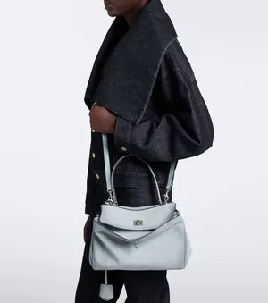 Balenciaga Rodeo Medium Suede Shoulder Bag - Blue