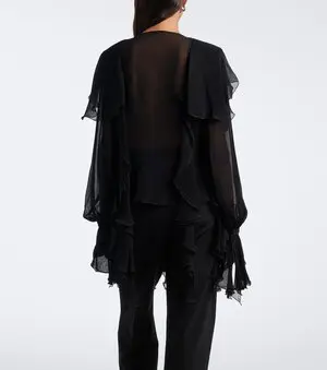 Blumarine Ruffled Crepe Blouse