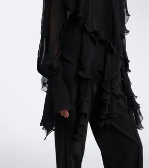 Blumarine Ruffled Crepe Blouse
