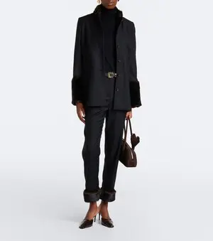 Loulou De Saison Haden Cropped Virgin Wool Slim Pants