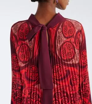 La DoubleJ Alchemy Pleated Tie-neck Minidress