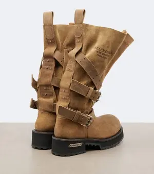 Balenciaga Venom Suede Biker Boots