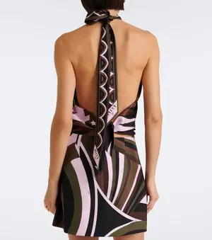 Emilio Pucci Valdimontone Halterneck Silk Twill Top