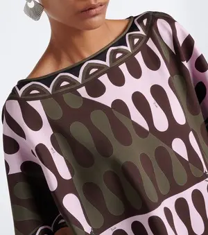 Emilio Pucci Leocorno Asymmetric Silk Twill Top