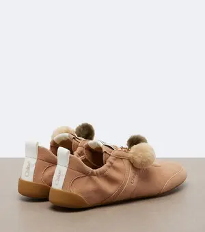 Chloé Kick Suede Sneakers - Brown