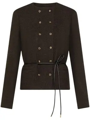 Seventy Wool Blend Jacket With Belt - Brown