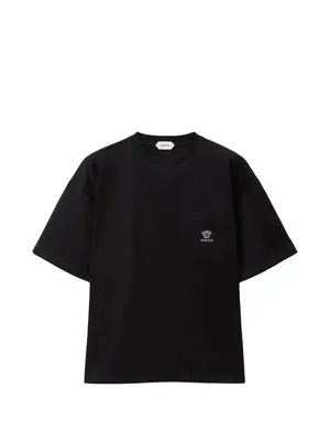Versace Embroidered Cotton-jersey T-shirt - Black